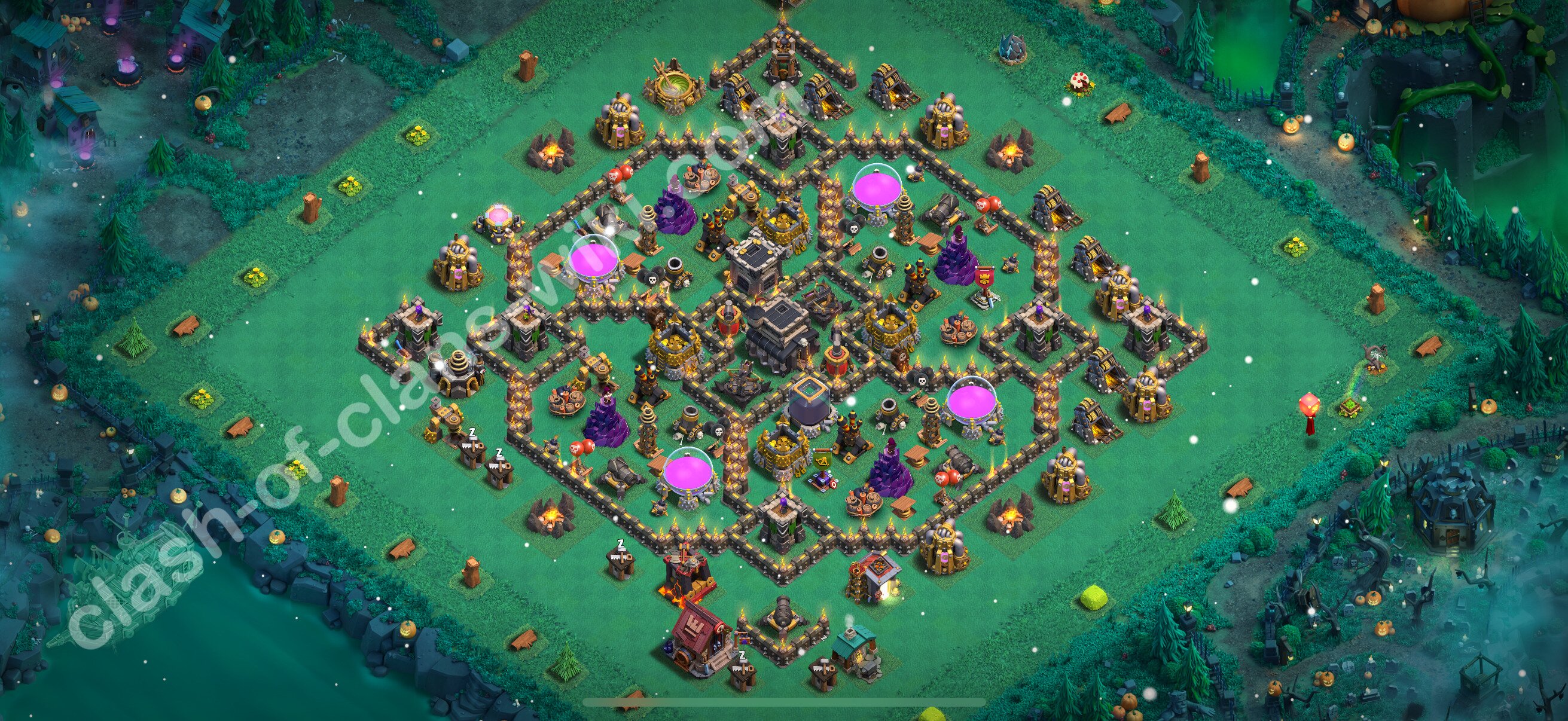 Diseño para Anti 3 Estrellas Ayuntamiento nivel 9 Copiar, Híbrido - COC ...