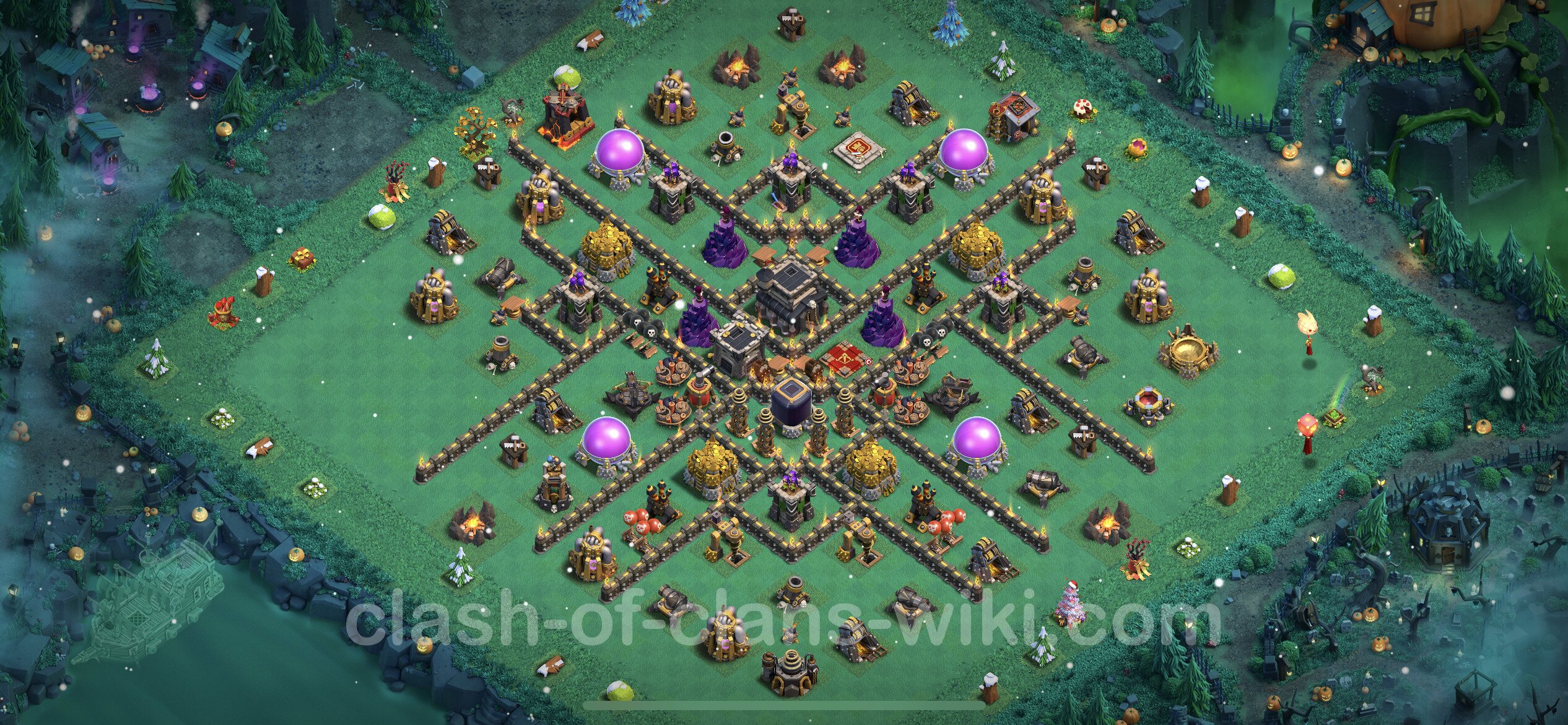 Best Base TH9 with Link, Hybrid Anti Everything 2023 - Town Hall Level ...