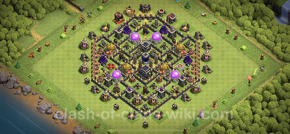 Best Anti 2 Stars Base TH9 with Link, Hybrid - Town Hall Level 9 Base Copy, #122
