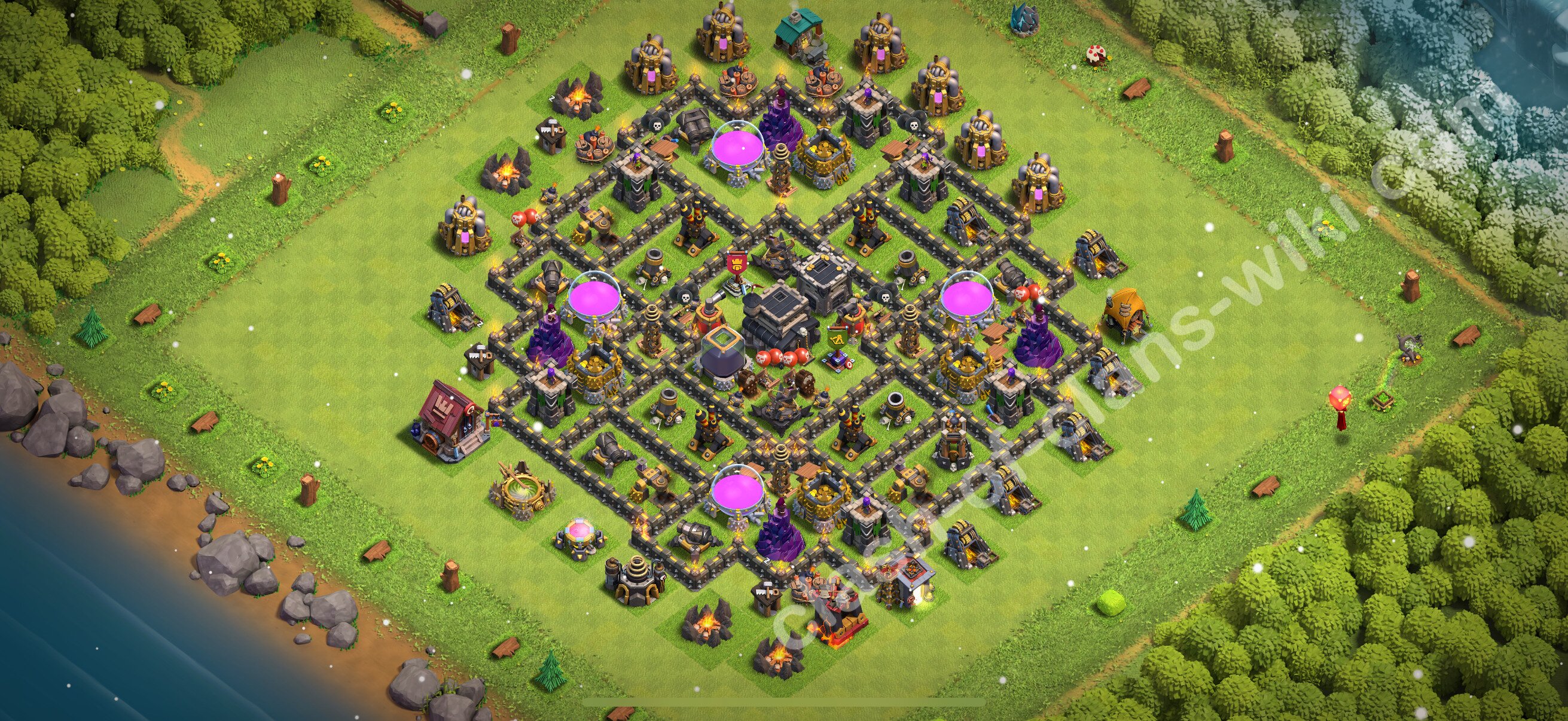 Farming Base TH9 with Link, Anti 2 Stars, Anti Everything - Clash of ...