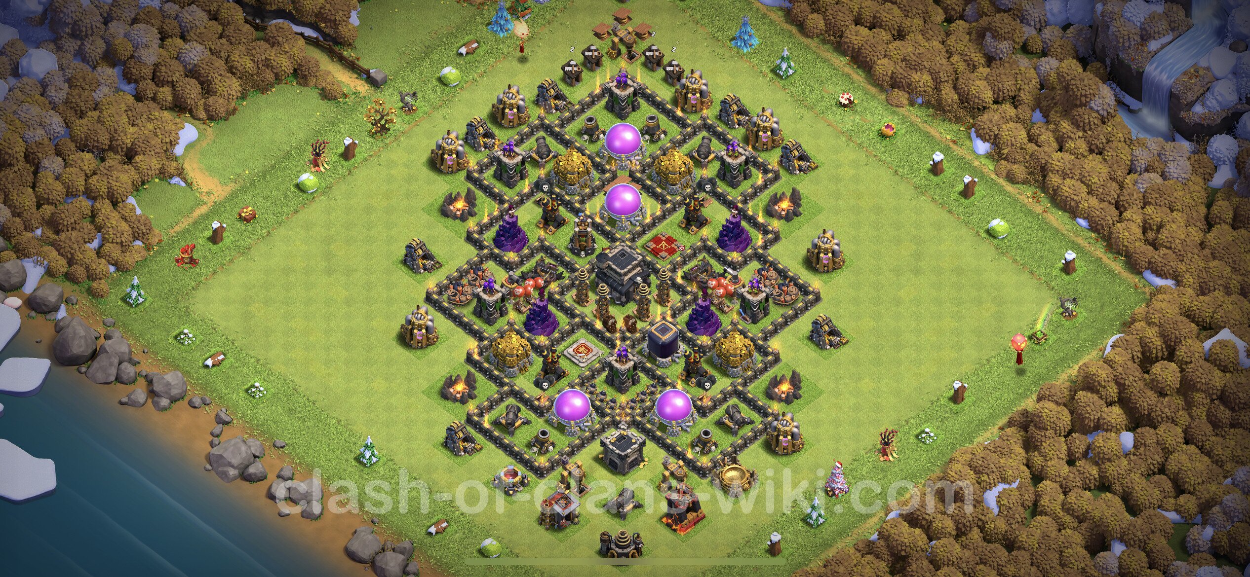 Farming Base TH9 Max Levels with Link, Anti Air / Dragon 2021 - Town ...