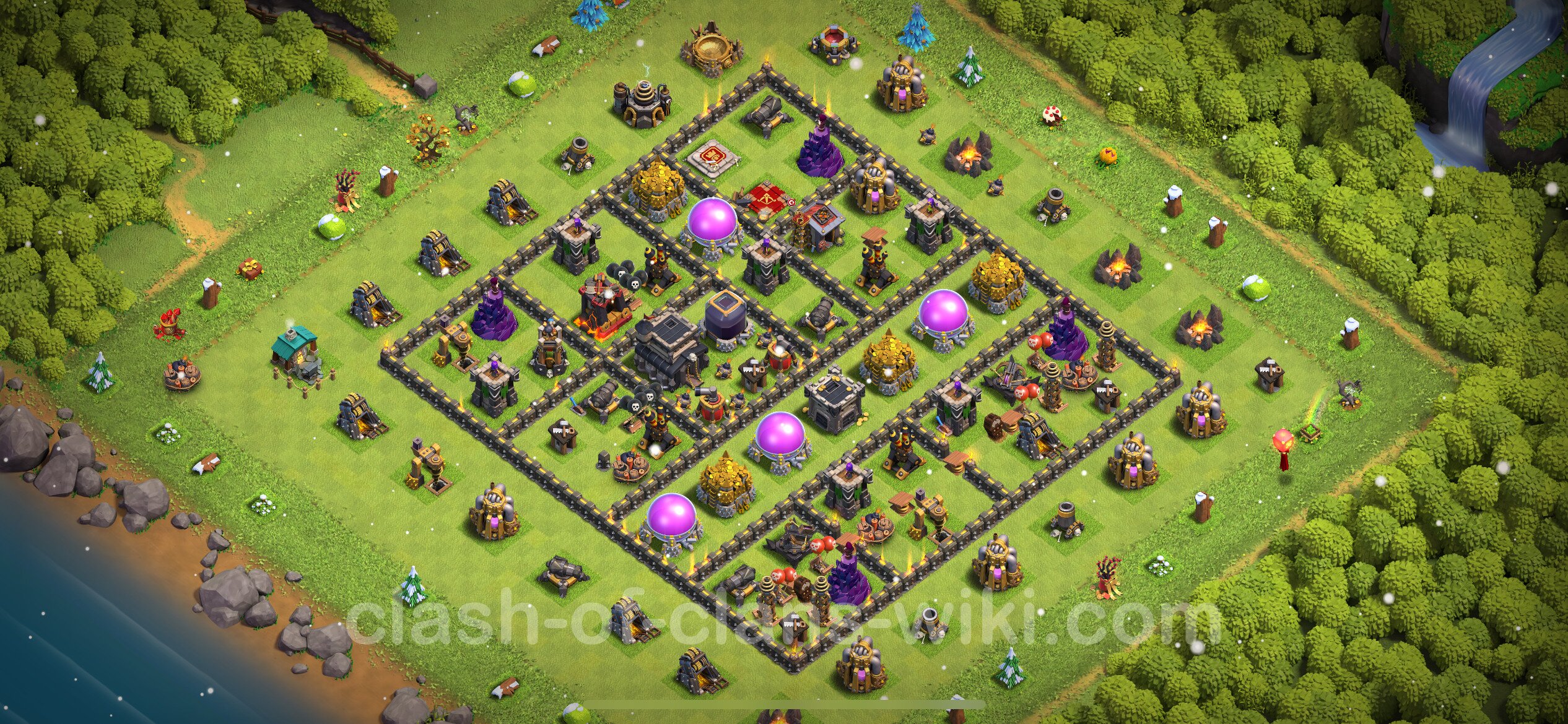 Gute Farm Base Rathaus Level 9 + Link, Anti 3 Sterne, Hybrid - COC ...