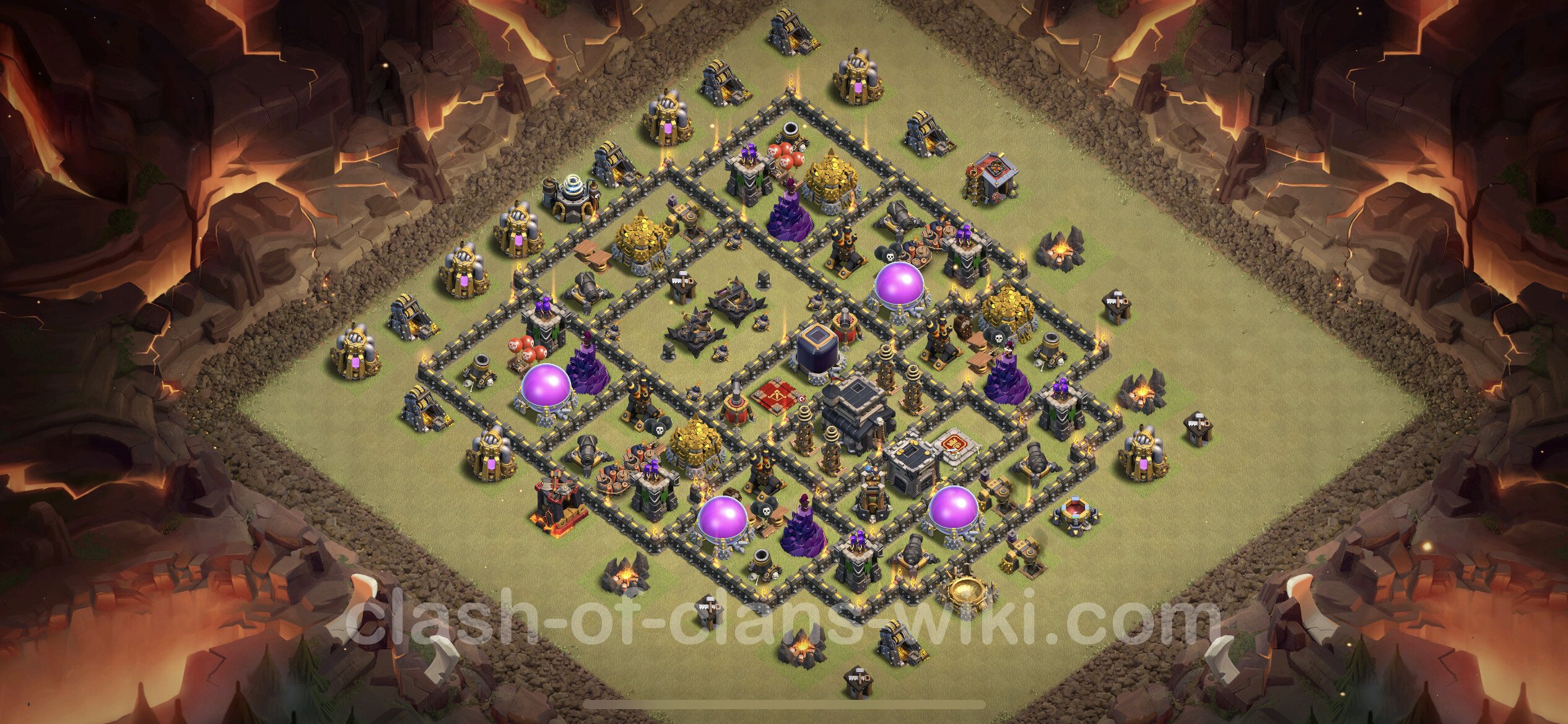 Best Anti 3 Stars War Base TH9 with Link, Anti Air / Dragon - Town Hall Level 9 CWL Base Copy, #102