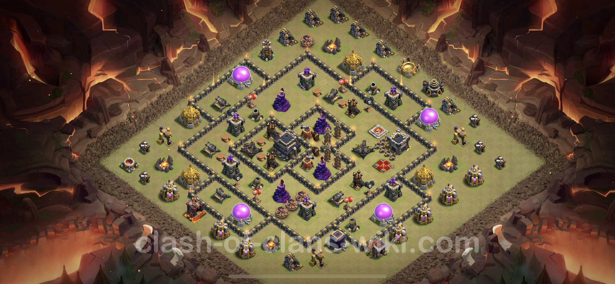 Best Anti 3 Stars War Base TH9 with Link - Town Hall Level 9 CWL Base Copy, #120