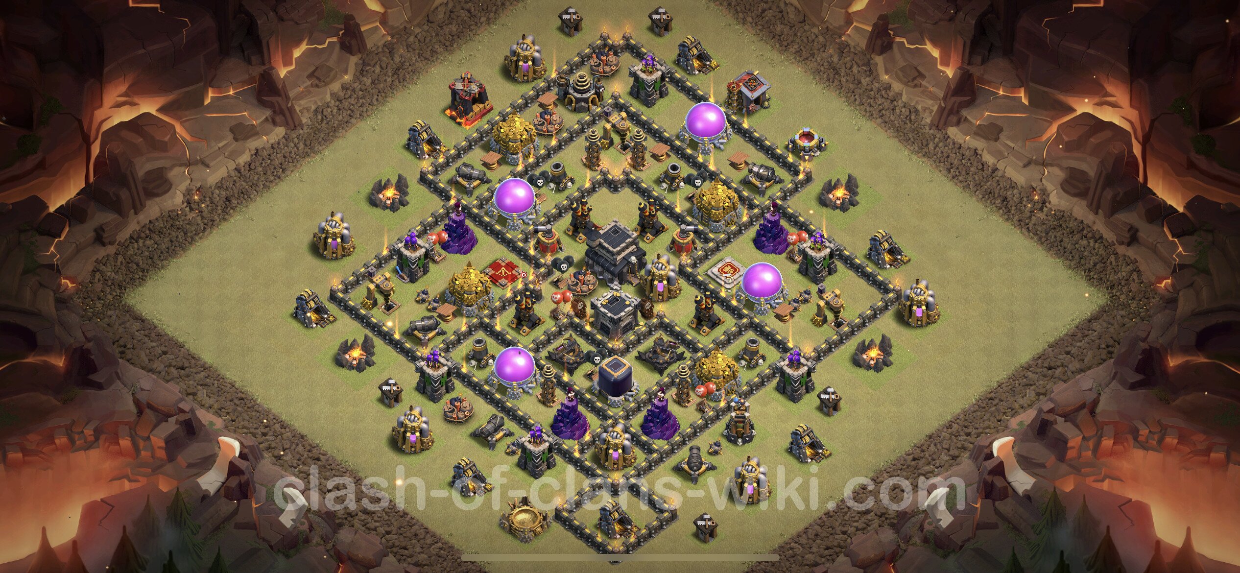 Best War Base TH9 with Link, Anti Everything, Hybrid - Town Hall Level 9 CWL Base Copy, #67