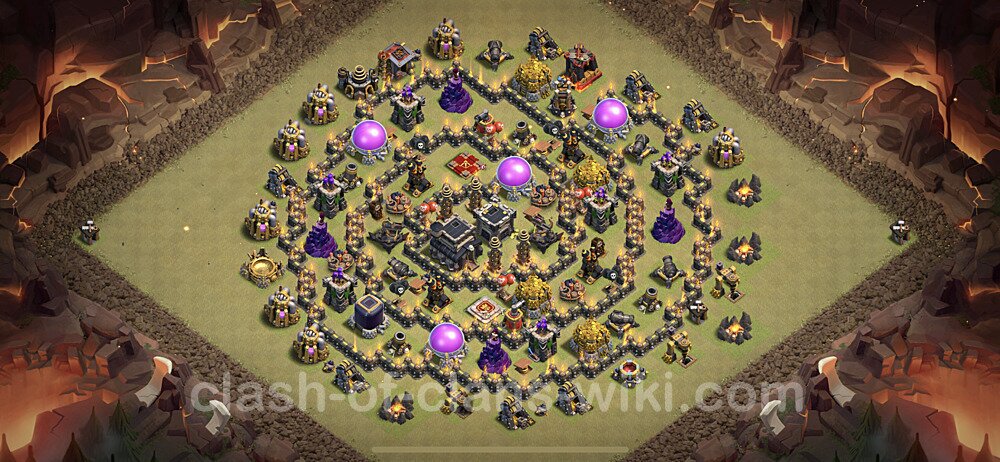 Best War Base TH9 with Link, Anti 3 Stars, Hybrid - Town Hall Level 9 CWL Base Copy, #126