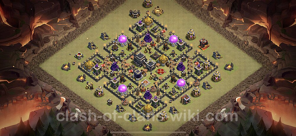 Best Anti 2 Stars War Base TH9 with Link, Hybrid - Town Hall Level 9 CWL Base Copy, #71